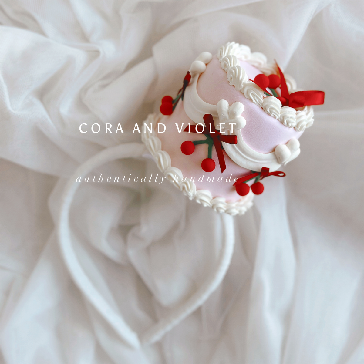 Cherry birthday cake headband – Cora and Violet